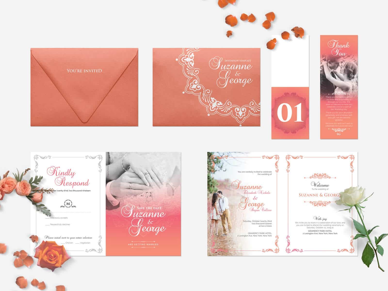 A7 Contour Flap Envelopes Invitation Template | Template Mockup